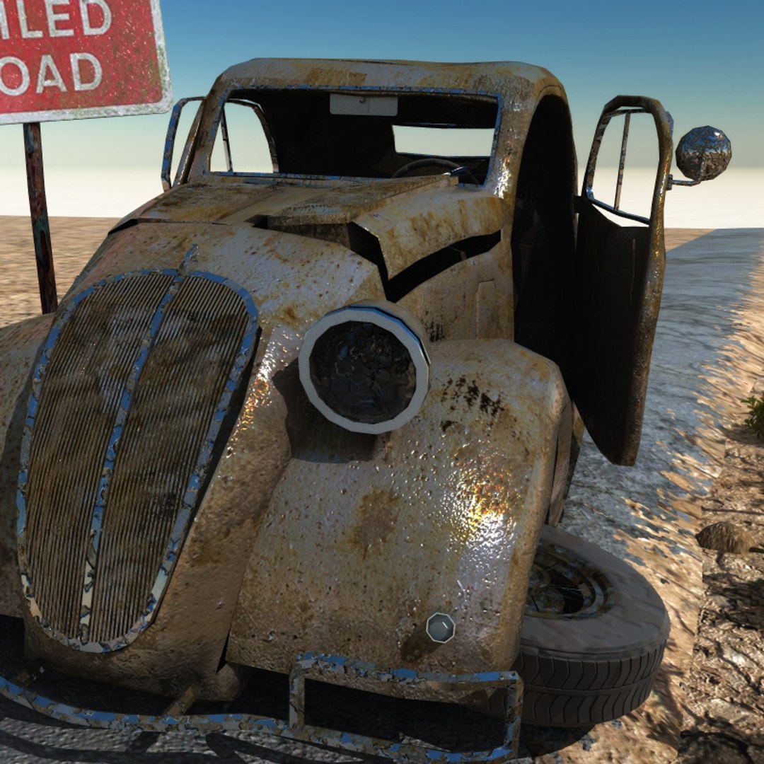 Fiat-500a 500 Destroyed 3d Model