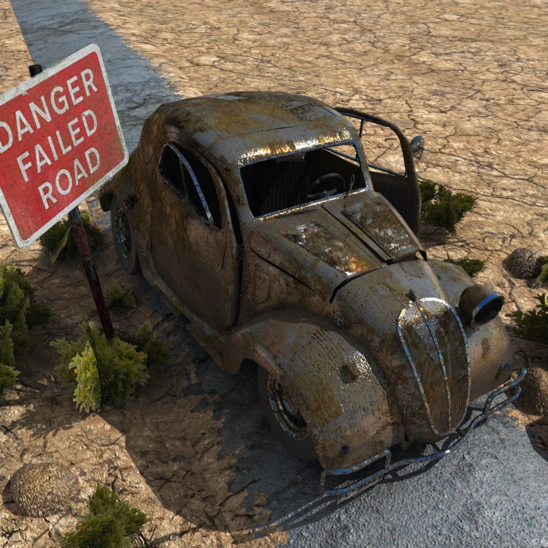 Fiat-500a 500 Destroyed 3d Model