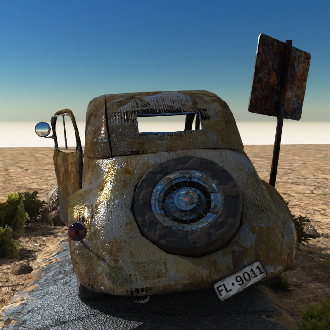 Fiat-500a 500 Destroyed 3d Model