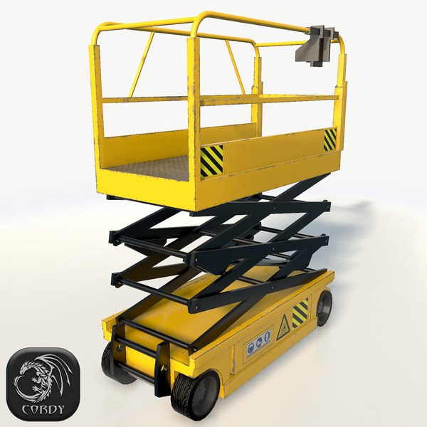 realistic scissor lift rigged 3d model
