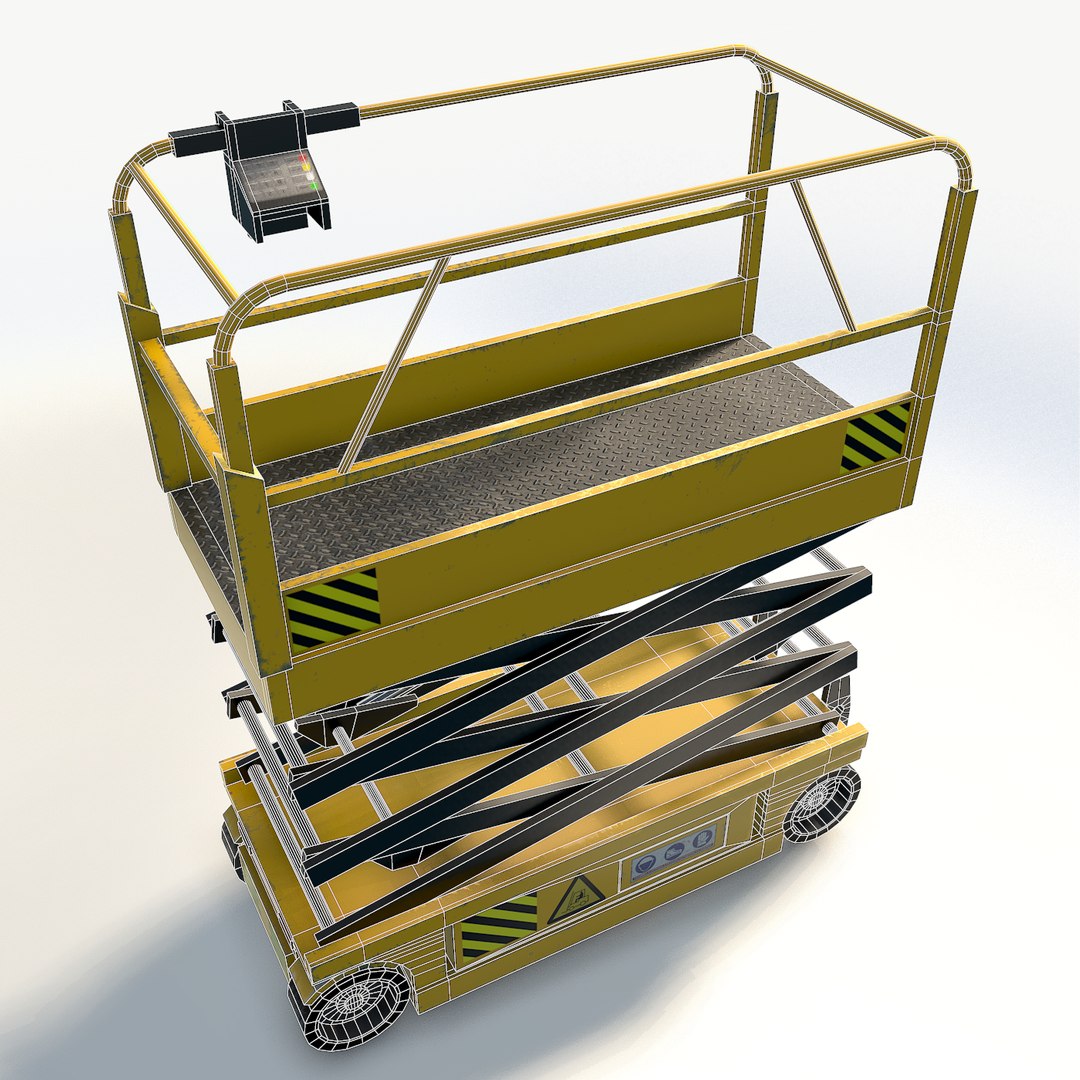Realistic Scissor Lift Pose 3d Model