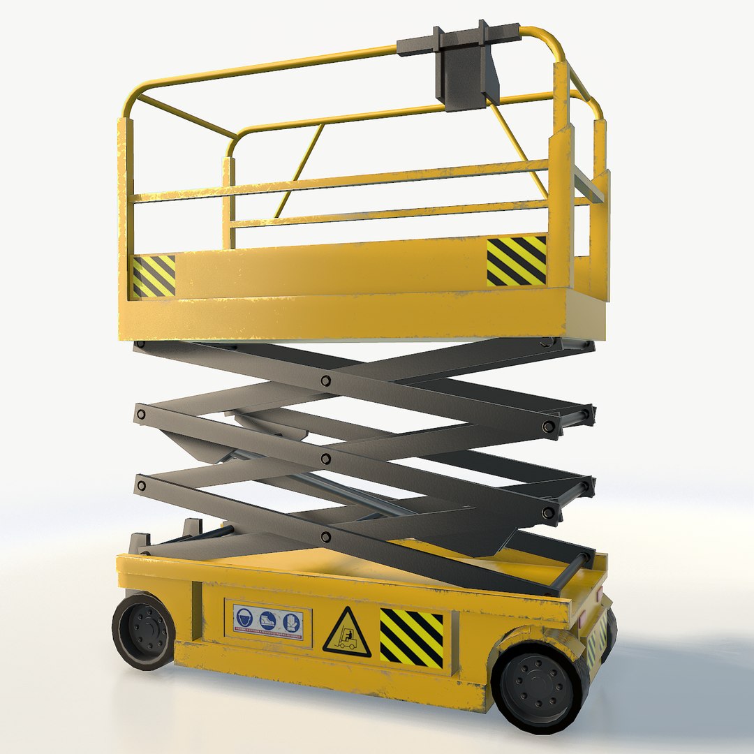 Realistic Scissor Lift Pose 3d Model