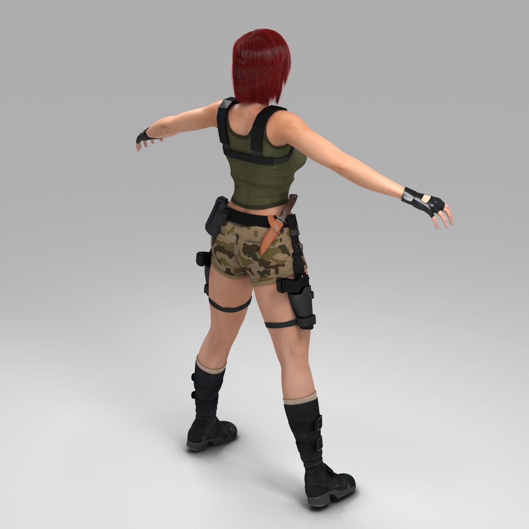3dsmax Female Soldier Character