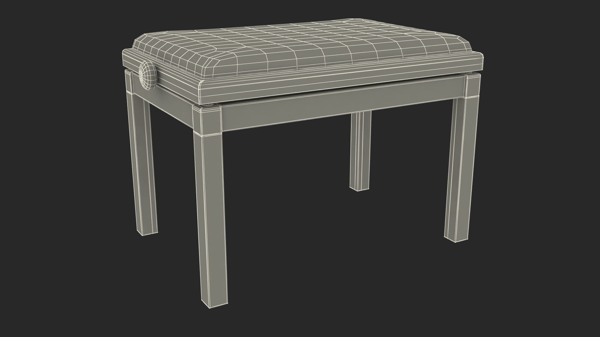 Retro Piano Bench Light Wood 3D Model - TurboSquid 2316377