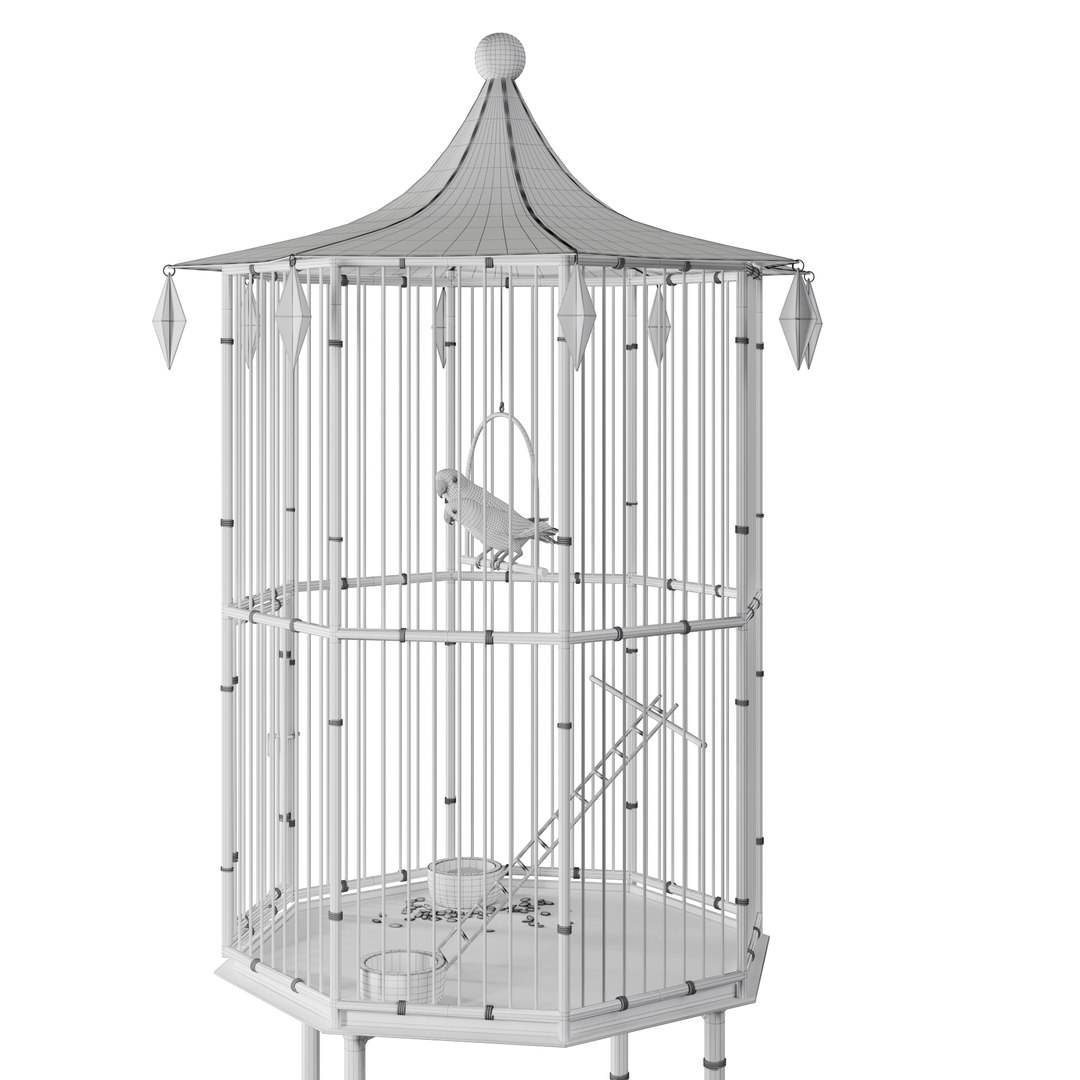 3D Cage Lovebirds Model - TurboSquid 1399897