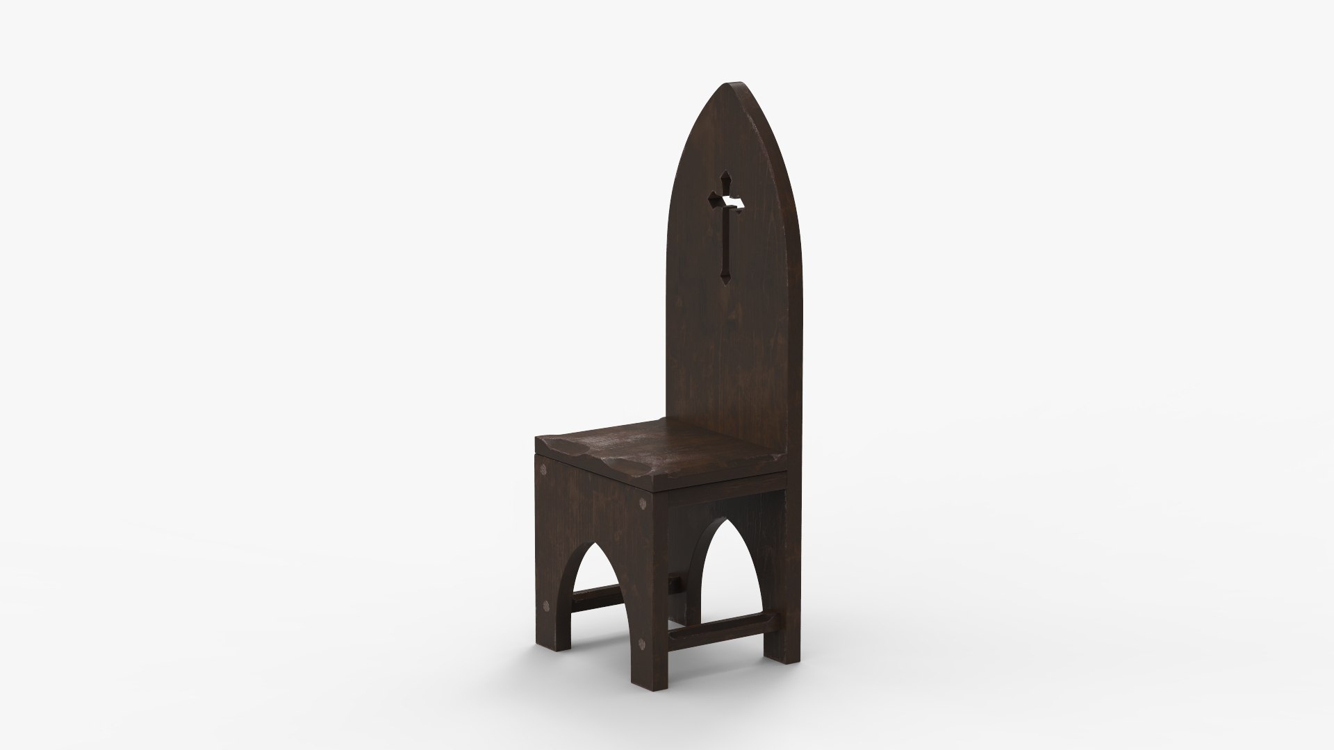 3D Medieval Gothic Arched Chair model - TurboSquid 2180234
