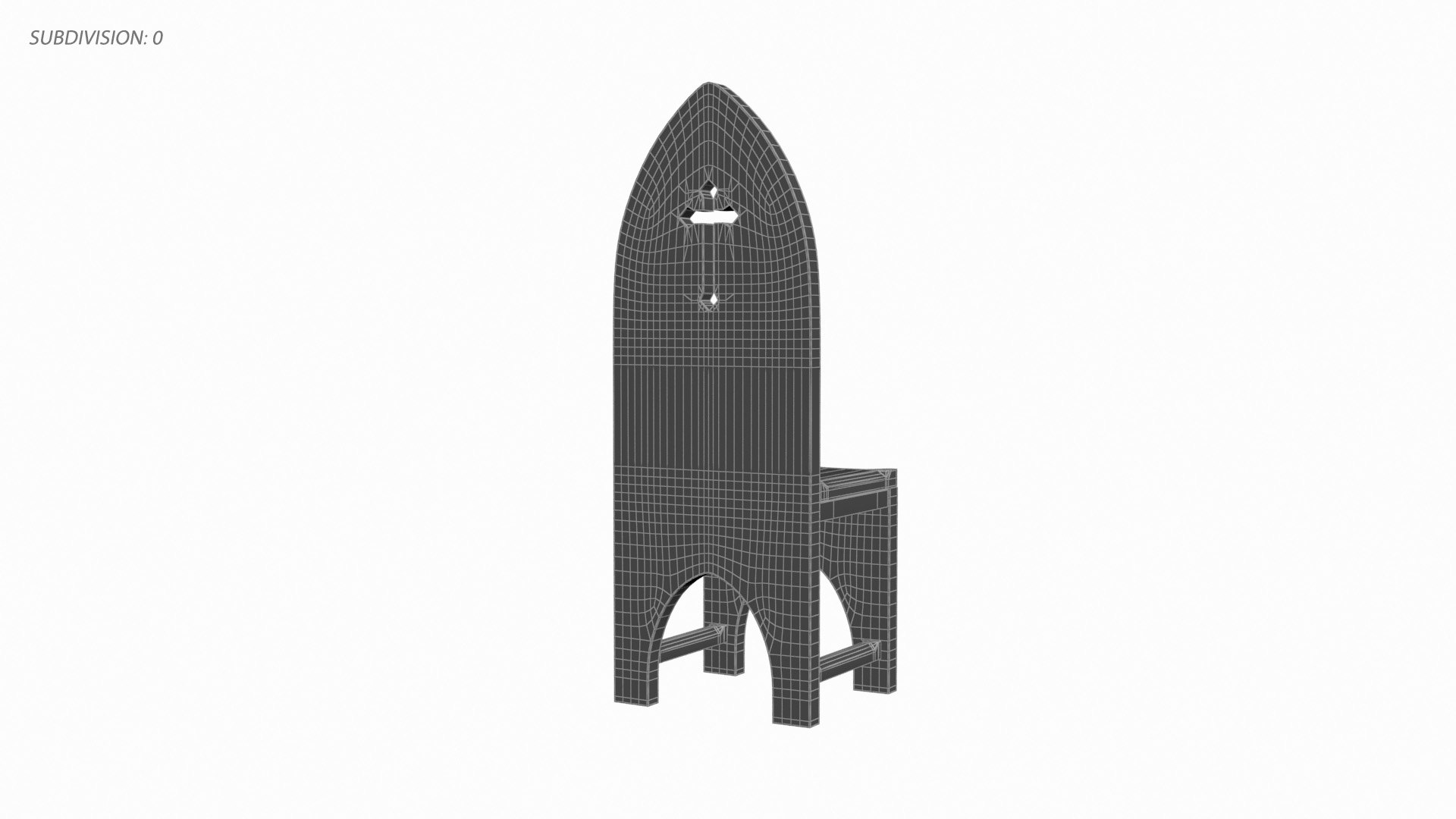 3D Medieval Gothic Arched Chair model - TurboSquid 2180234
