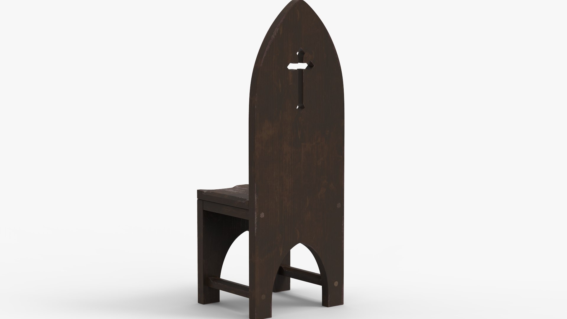 3D Medieval Gothic Arched Chair model - TurboSquid 2180234