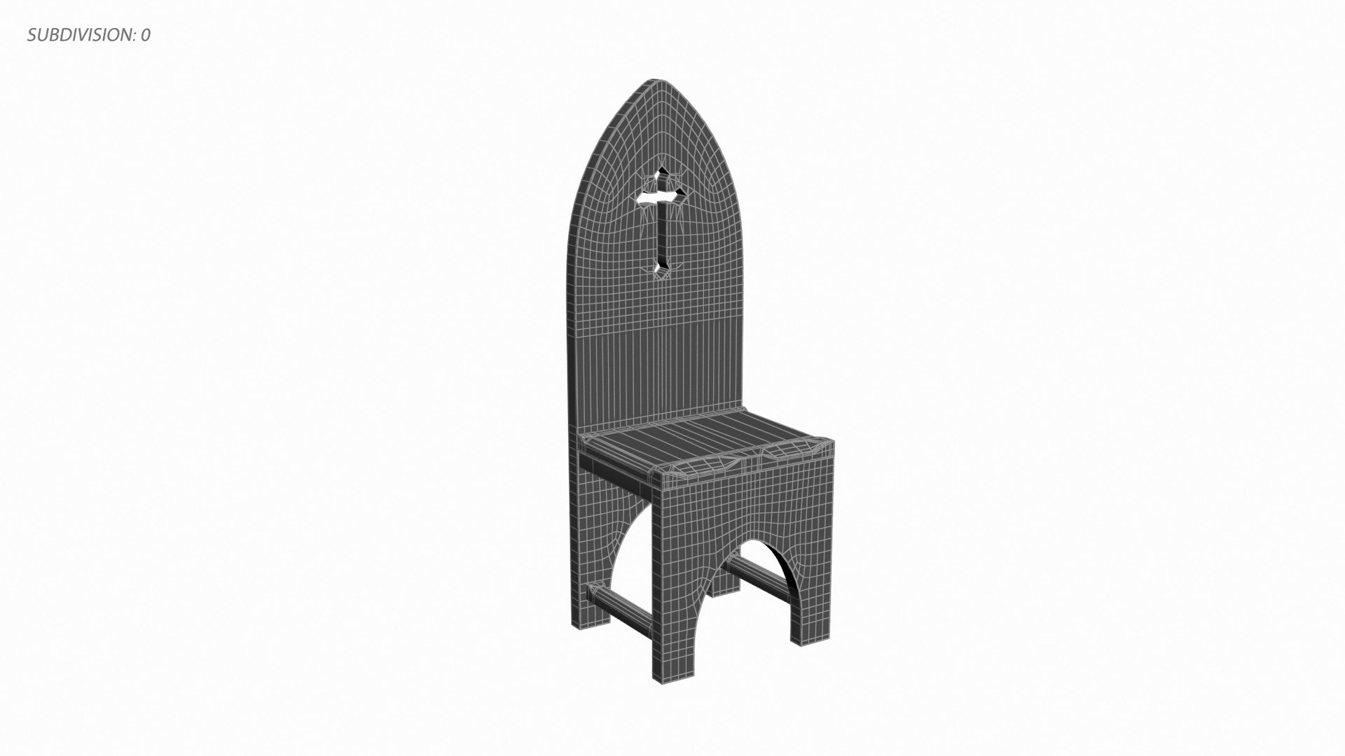 3D Medieval Gothic Arched Chair model - TurboSquid 2180234