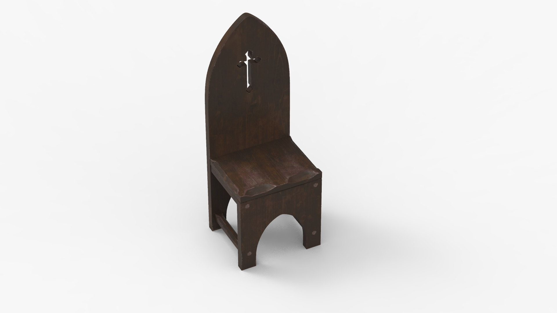 3D Medieval Gothic Arched Chair model - TurboSquid 2180234