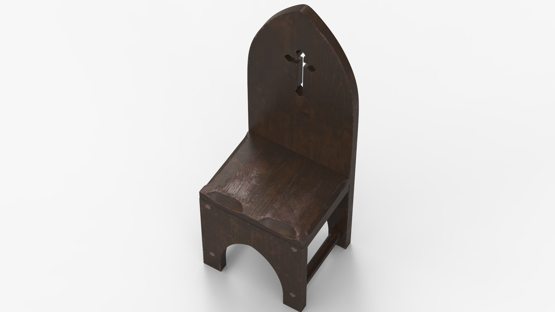 3D Medieval Gothic Arched Chair model - TurboSquid 2180234