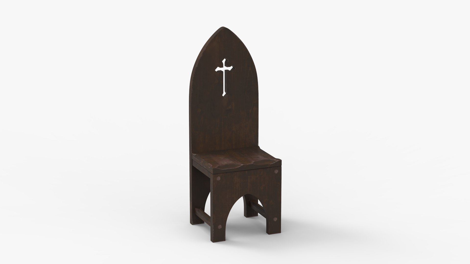 3D Medieval Gothic Arched Chair model - TurboSquid 2180234