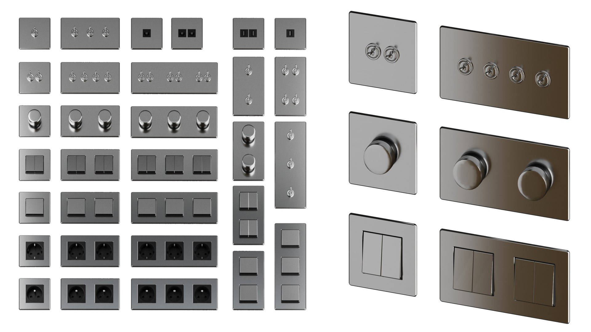 3D Corston Switches And Sockets Model - TurboSquid 2210137