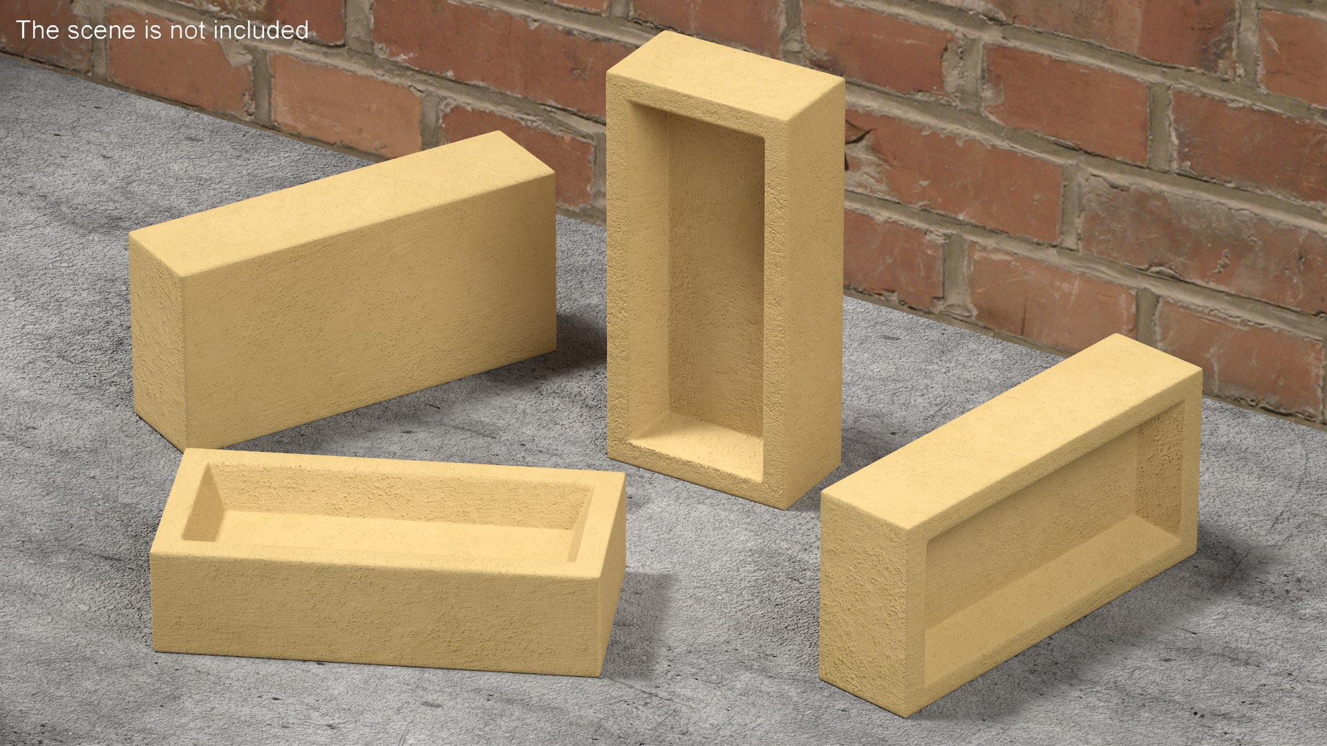 3D Model Calcium Silicate Block Frogged Yellow - TurboSquid 2145495