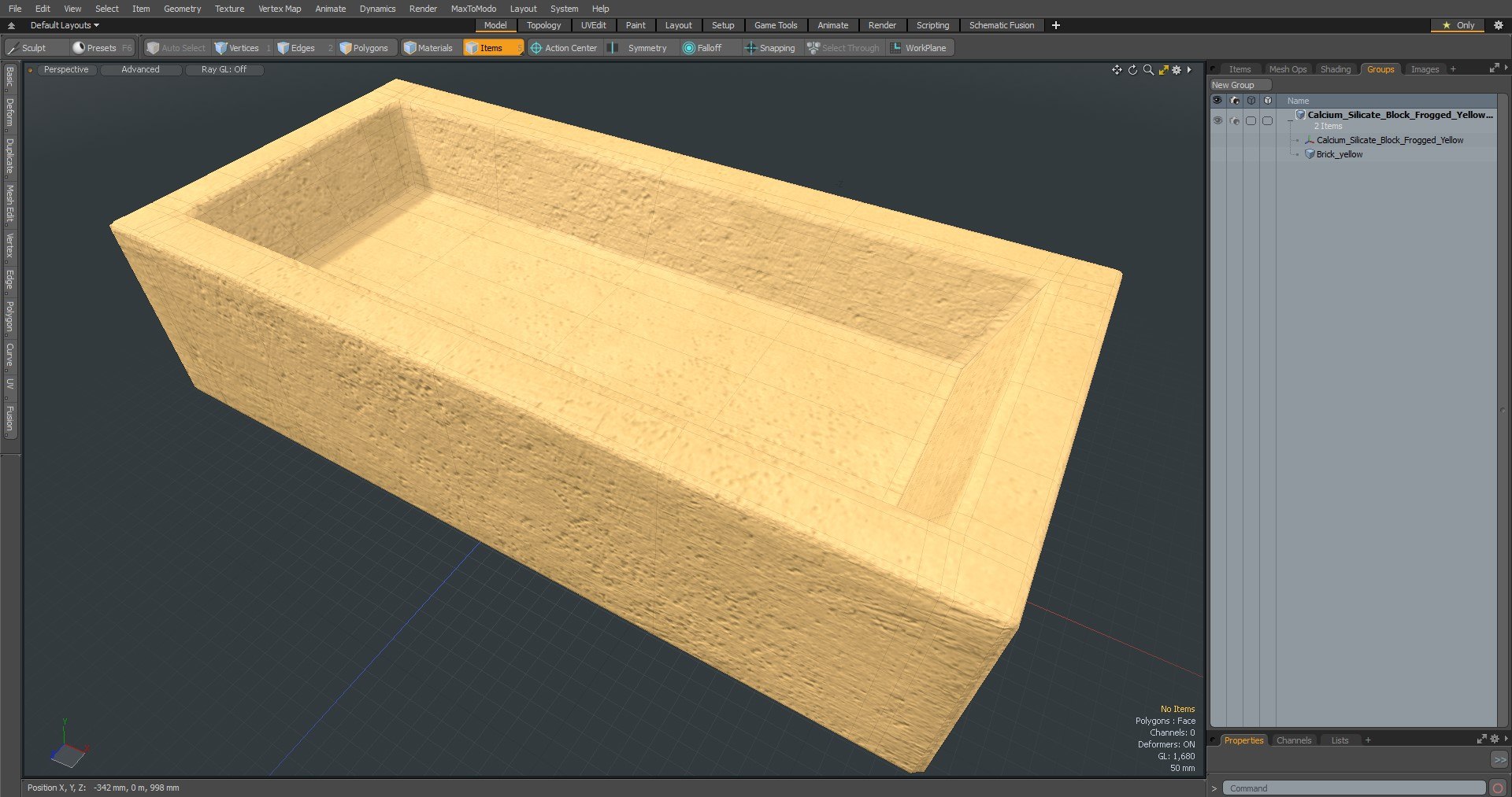 3D Model Calcium Silicate Block Frogged Yellow - TurboSquid 2145495