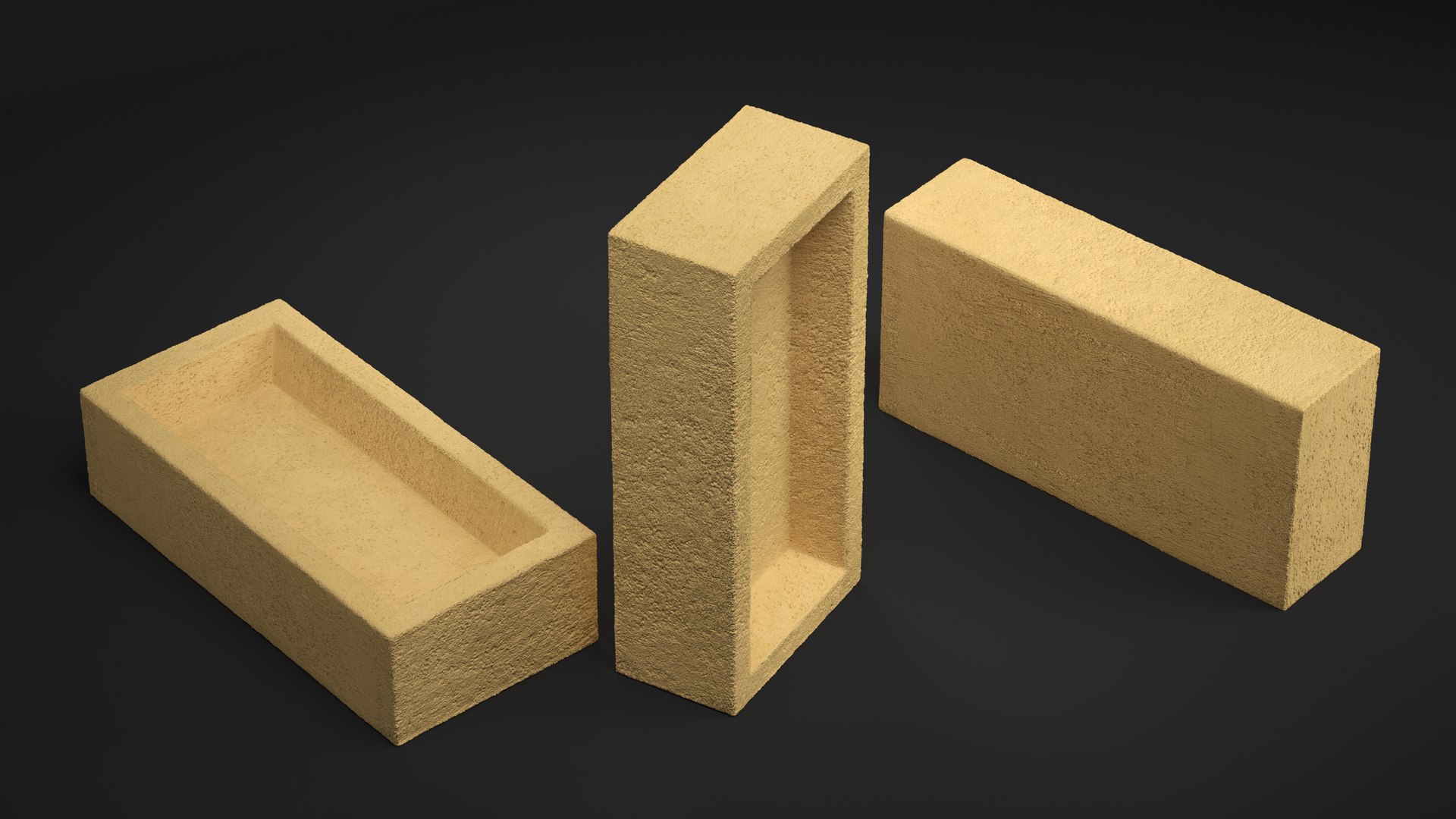 3D Model Calcium Silicate Block Frogged Yellow - TurboSquid 2145495