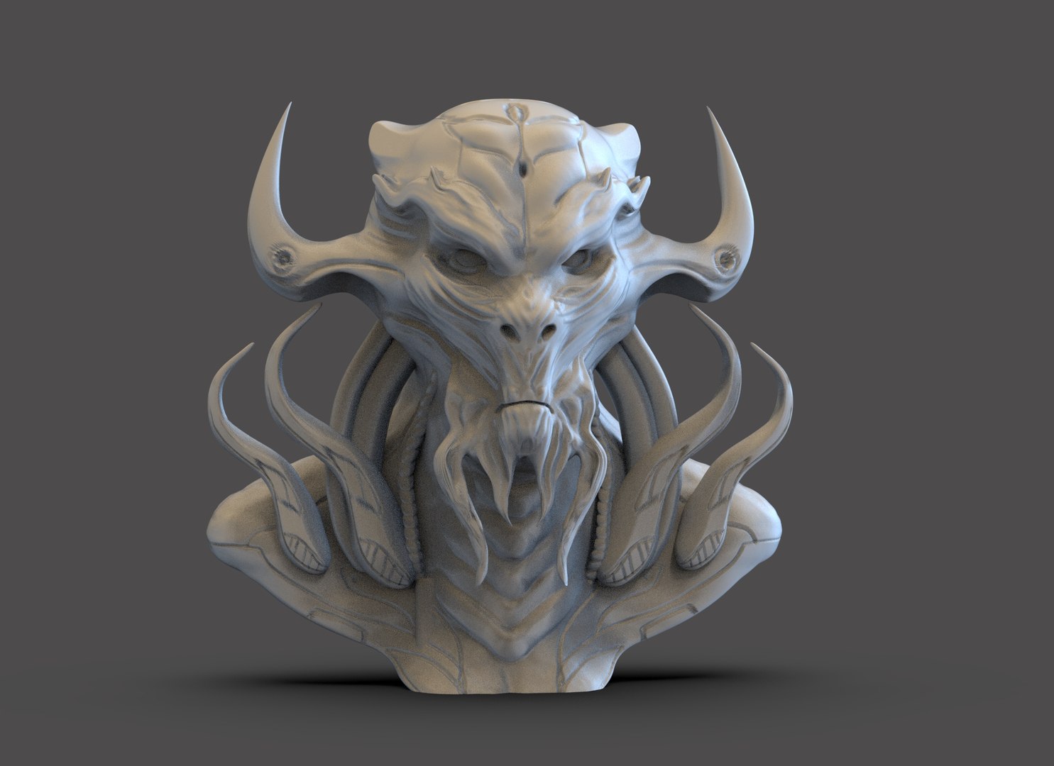 3D Scifi Demon Bust Model - TurboSquid 2231923