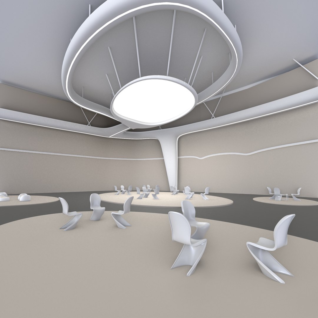 3D Futuristic Exbition Conference Hall 3D Futuristic Interior ...
