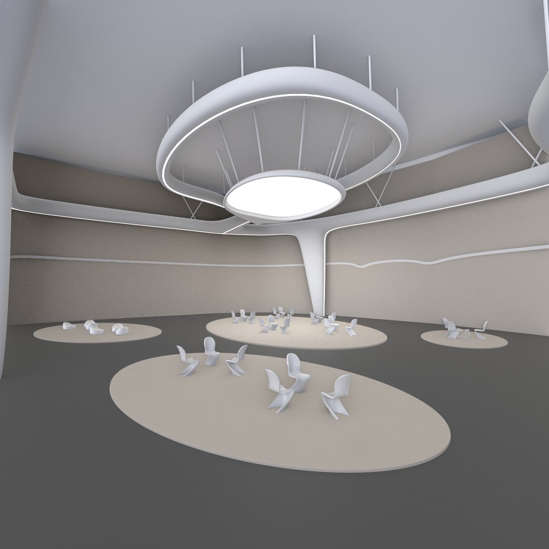 3D Futuristic Exbition Conference Hall 3D Futuristic Interior ...