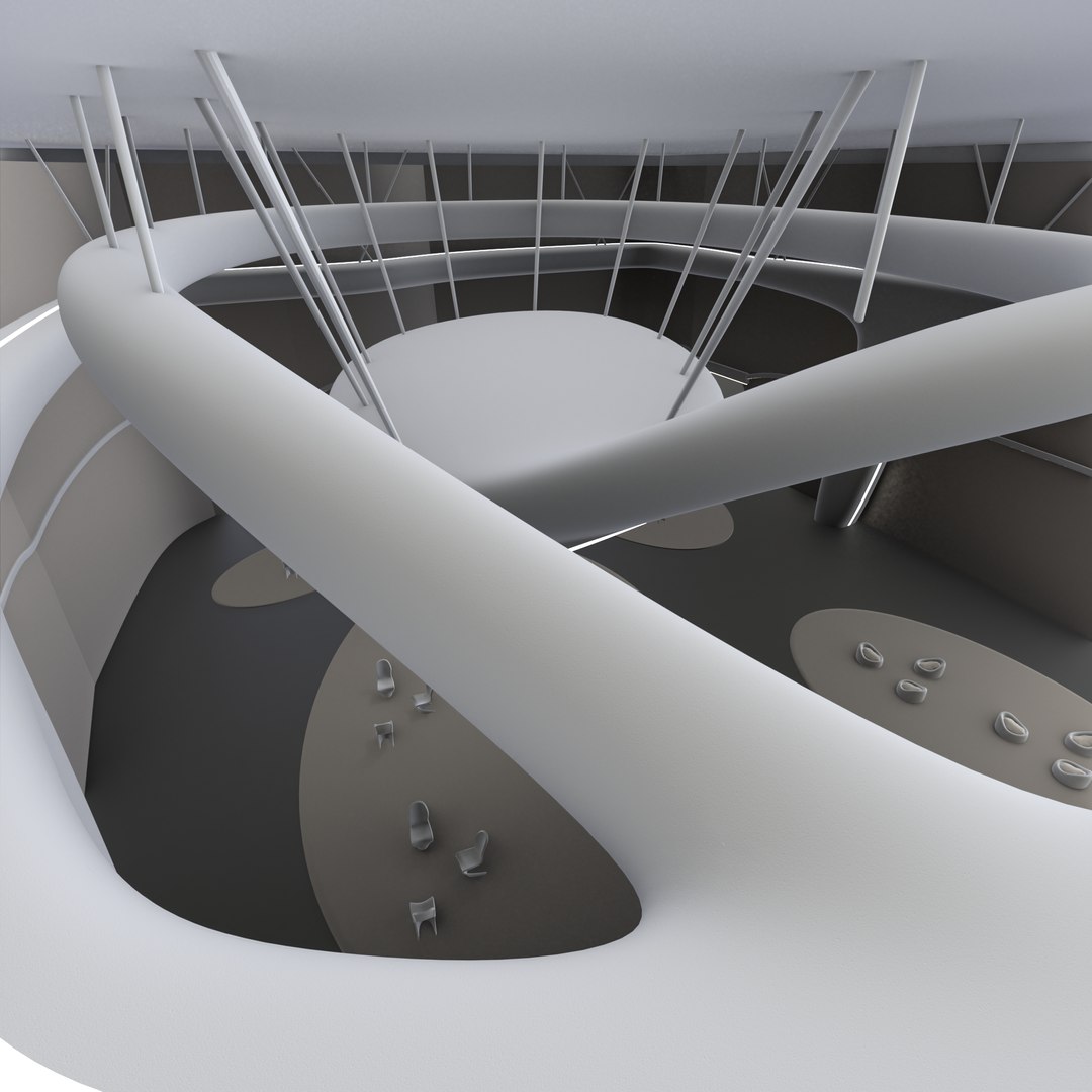 3D Futuristic Exbition Conference Hall 3D Futuristic Interior ...
