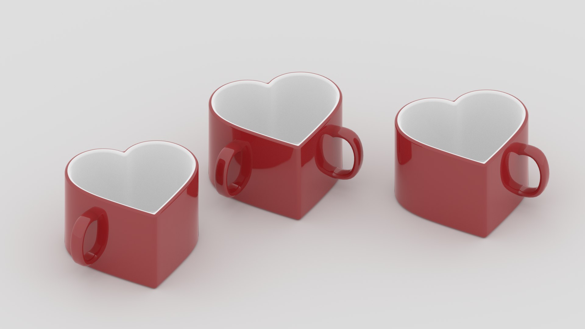 Heart Shaped Coffee Cup Collection 3D Model - TurboSquid 1857329