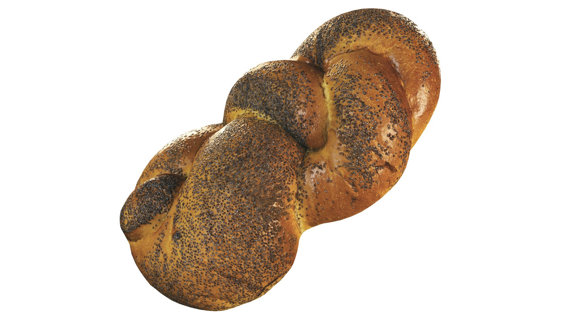 3D Bread braid with poppy seeds - TurboSquid 1965512