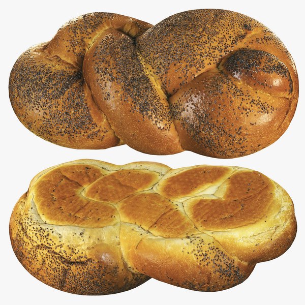 3D Bread braid with poppy seeds - TurboSquid 1965512