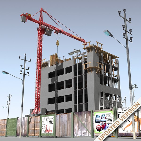 building construction crane 3d model