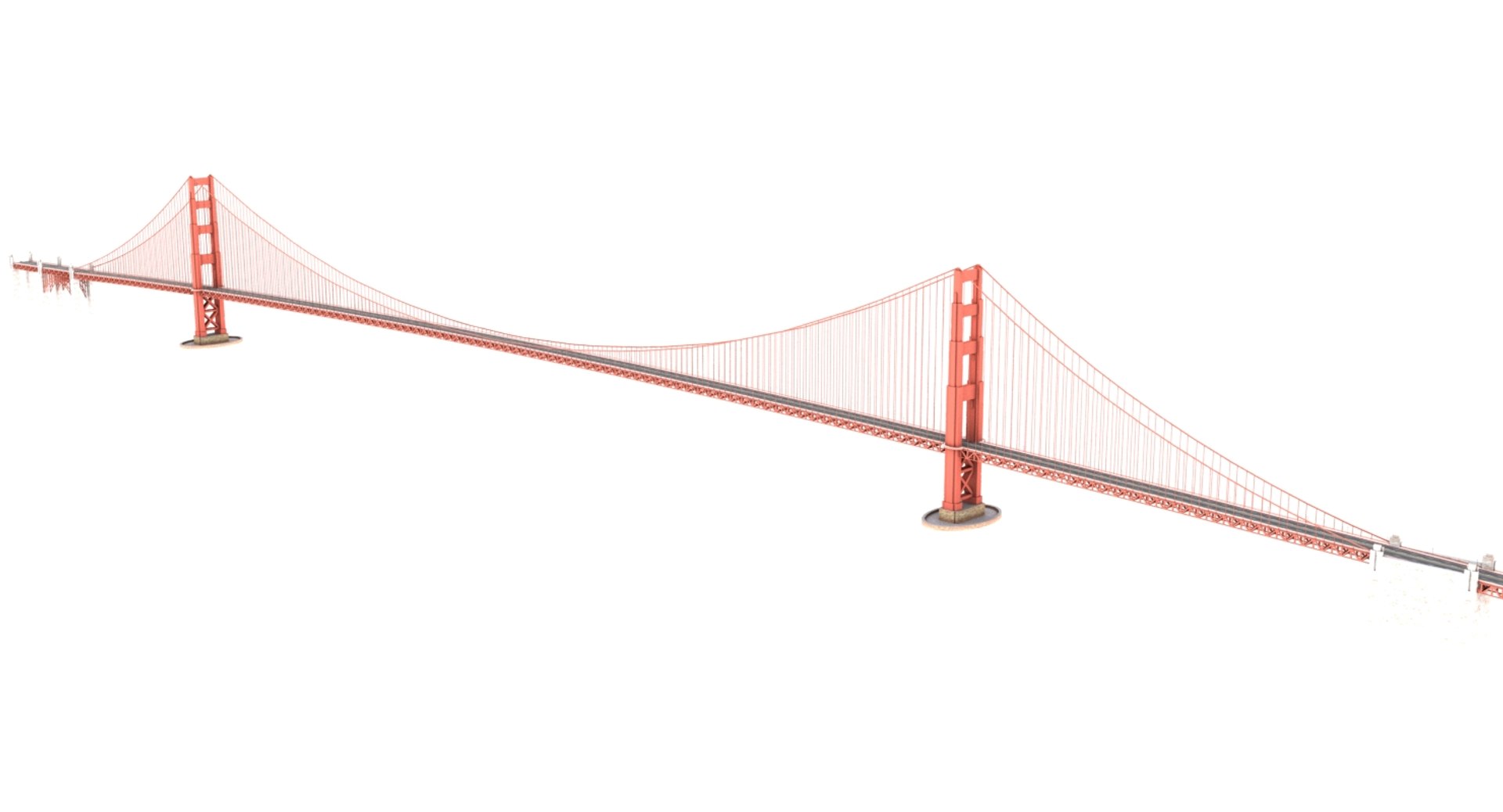 3D Golden Gate Bridge - TurboSquid 1253867