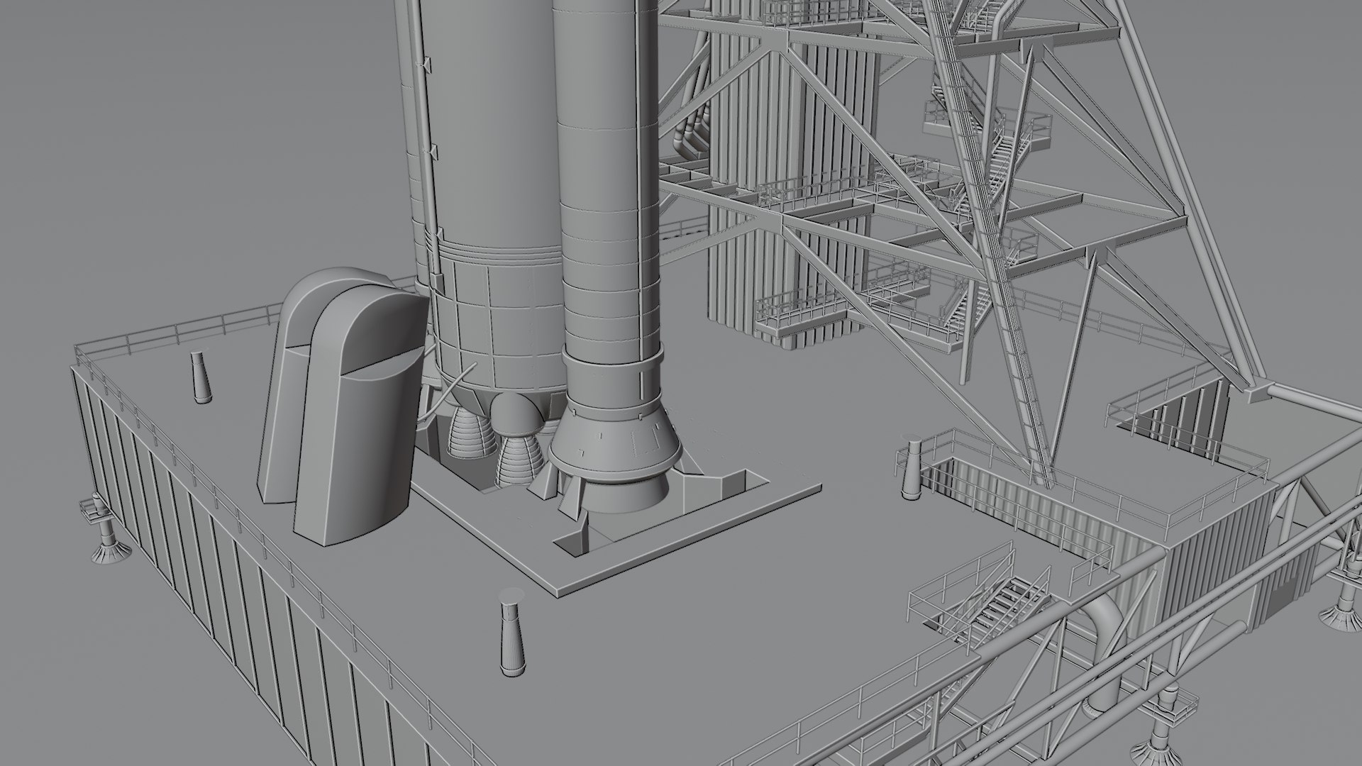 SLS Rocket Launch Pad Mount Tower Artemis High Detail 3D Model ...