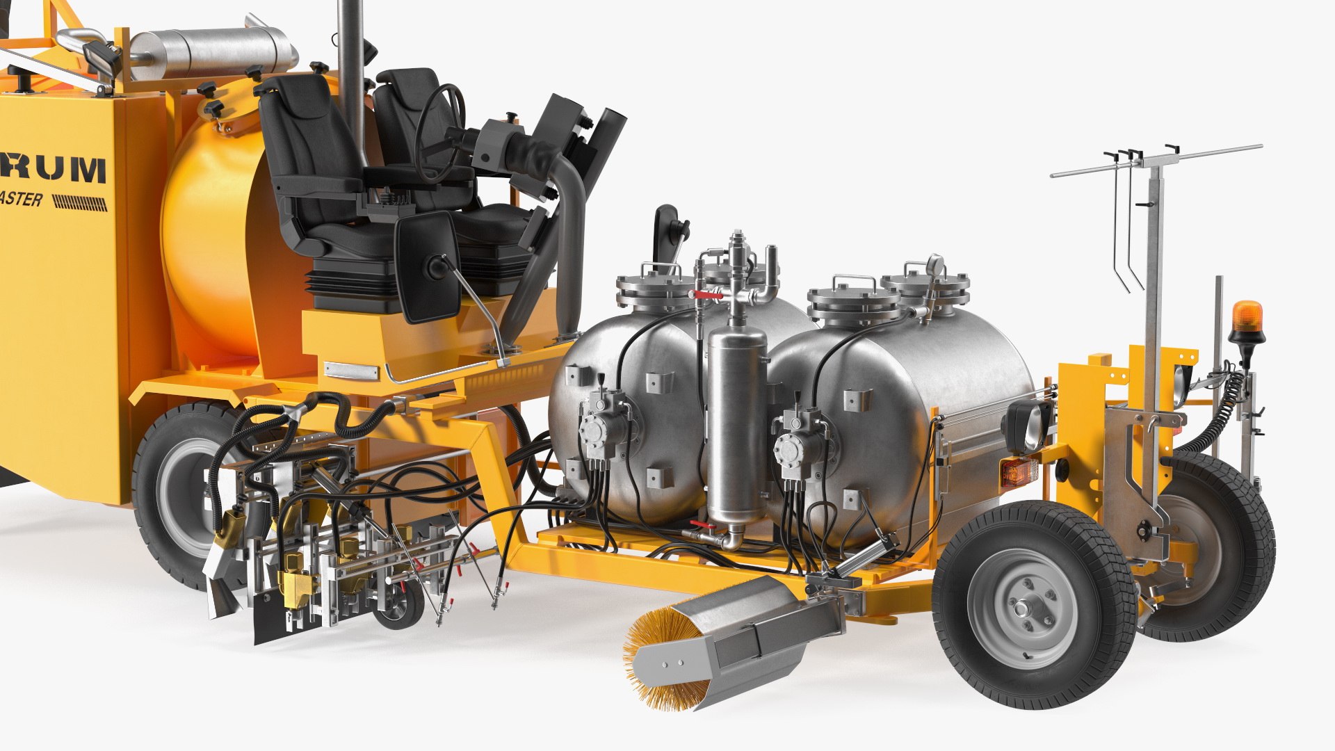 Borum Line Marking Machine Rigged for Cinema 4D 3D - TurboSquid 2177405