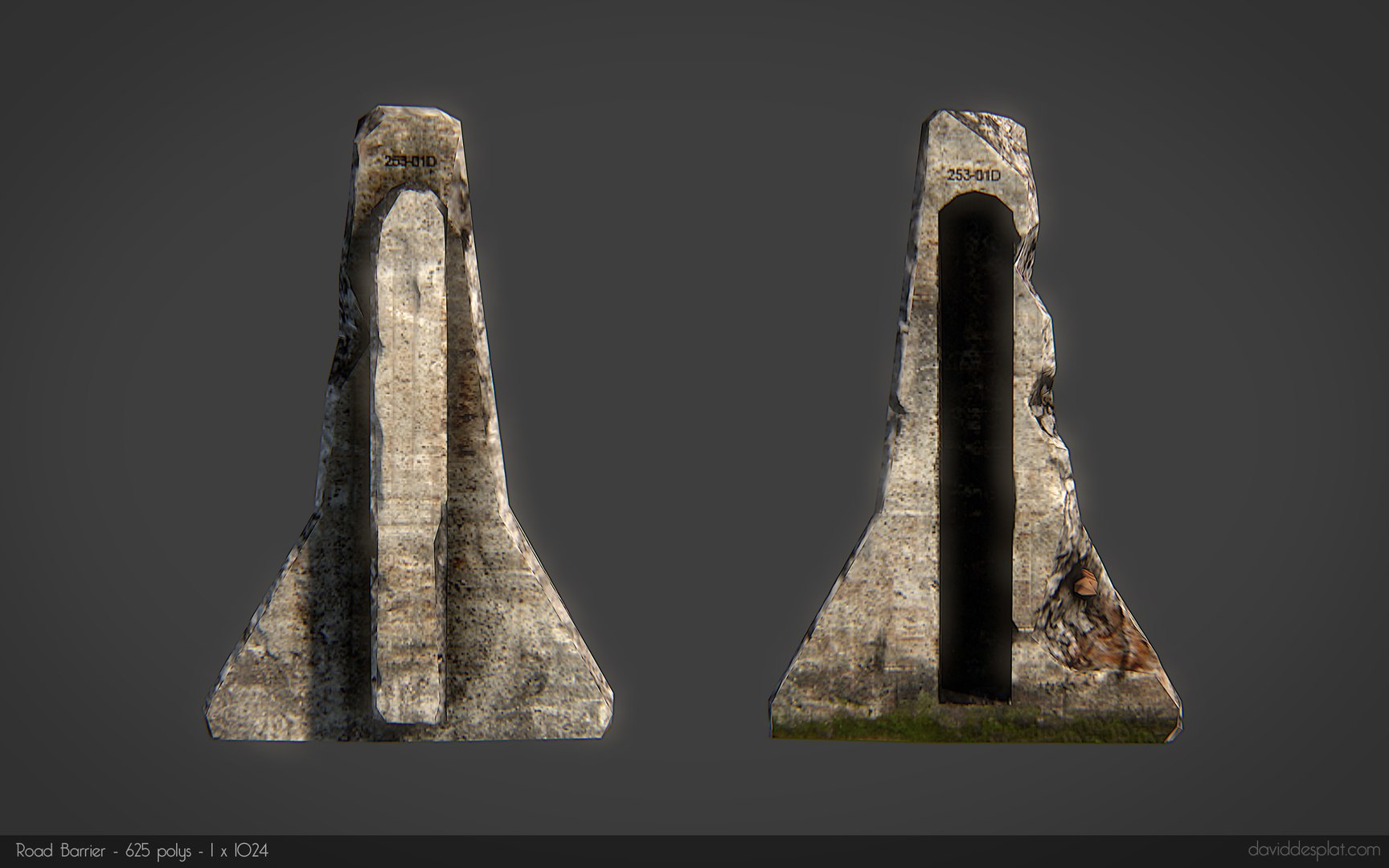 3d concrete road block