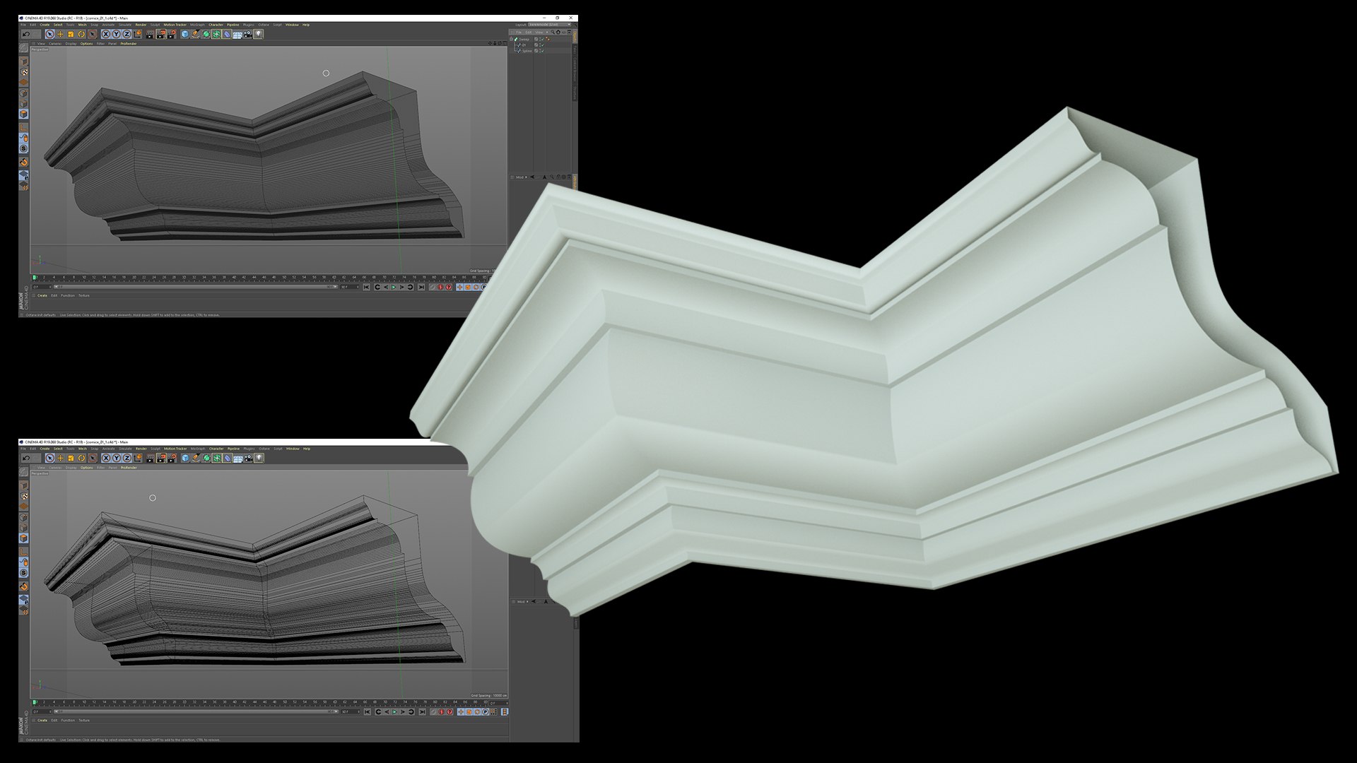 3D molding cornice model - TurboSquid 1401920