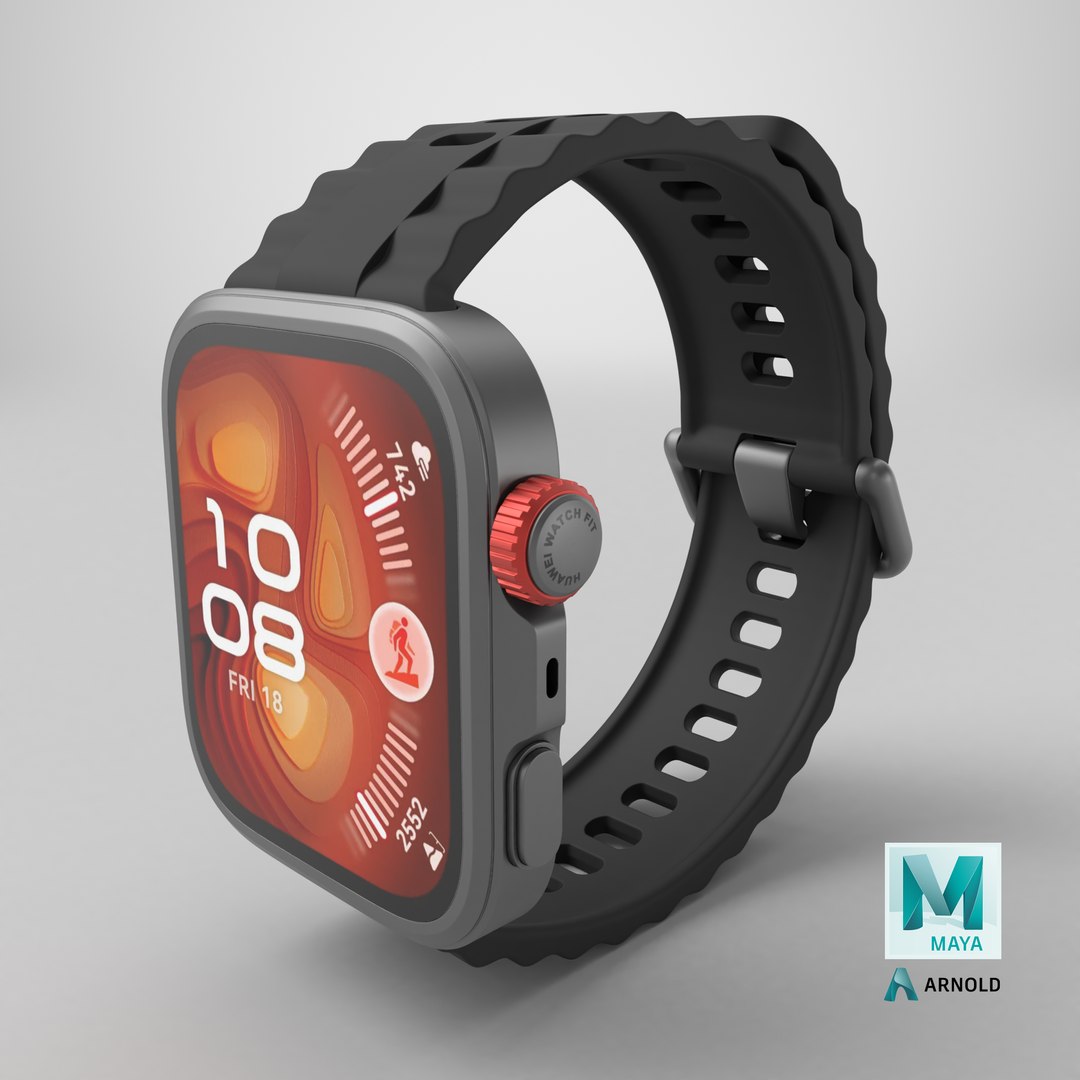 Huawei Watch Fit 4 Pro - Black Model - TurboSquid 2418588