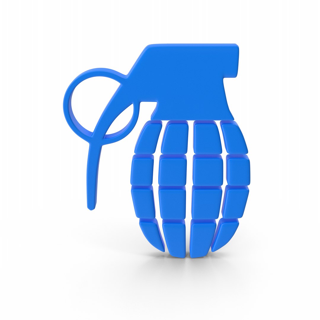 Grenade Symbol Blue 3D Model - TurboSquid 2320184