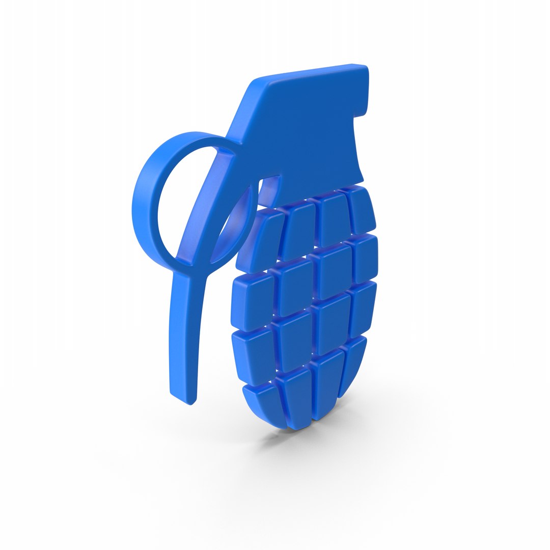 Grenade Symbol Blue 3D Model - TurboSquid 2320184