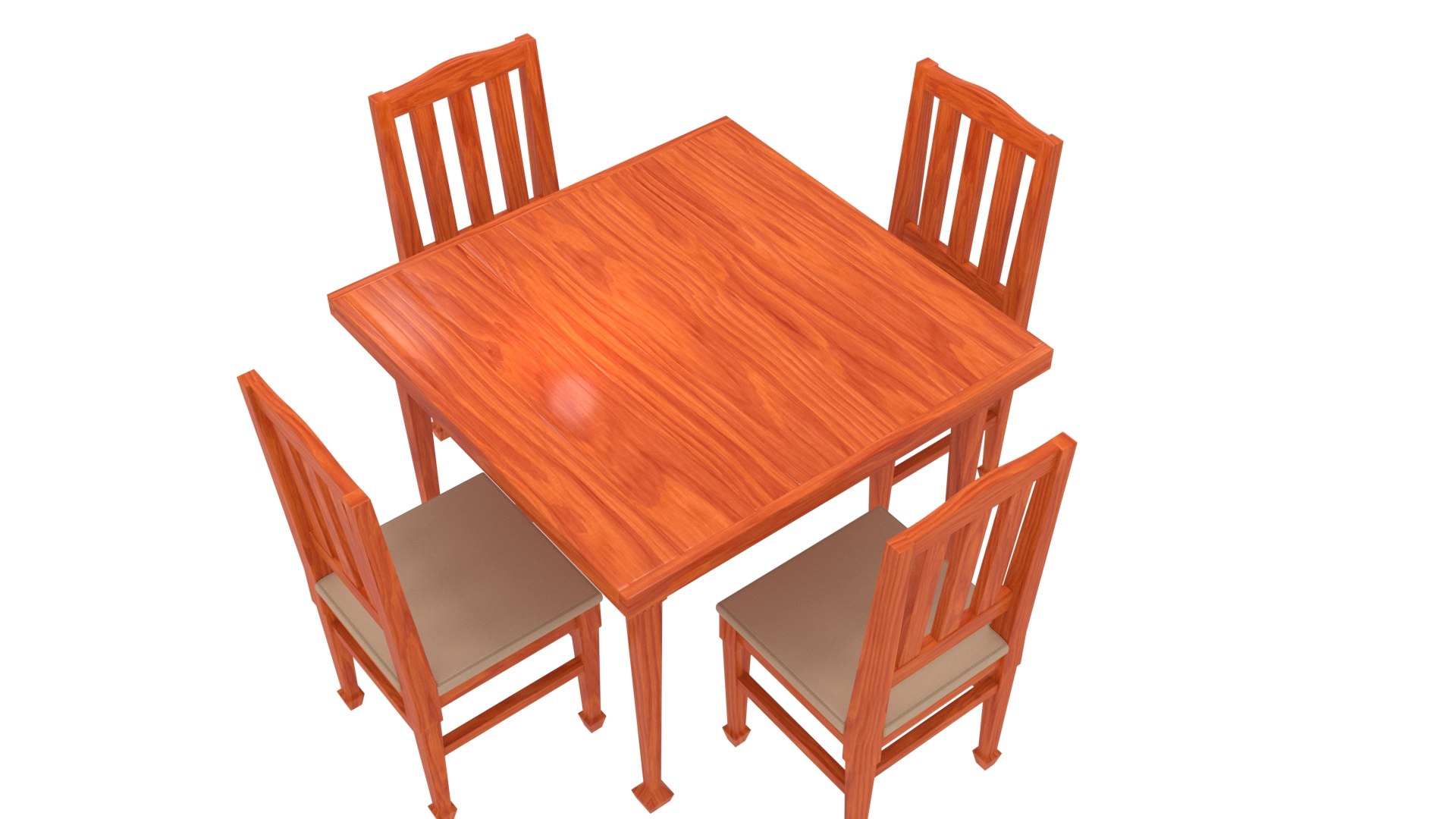 3D Wooden Dining Table Set Jackwood - TurboSquid 2091252