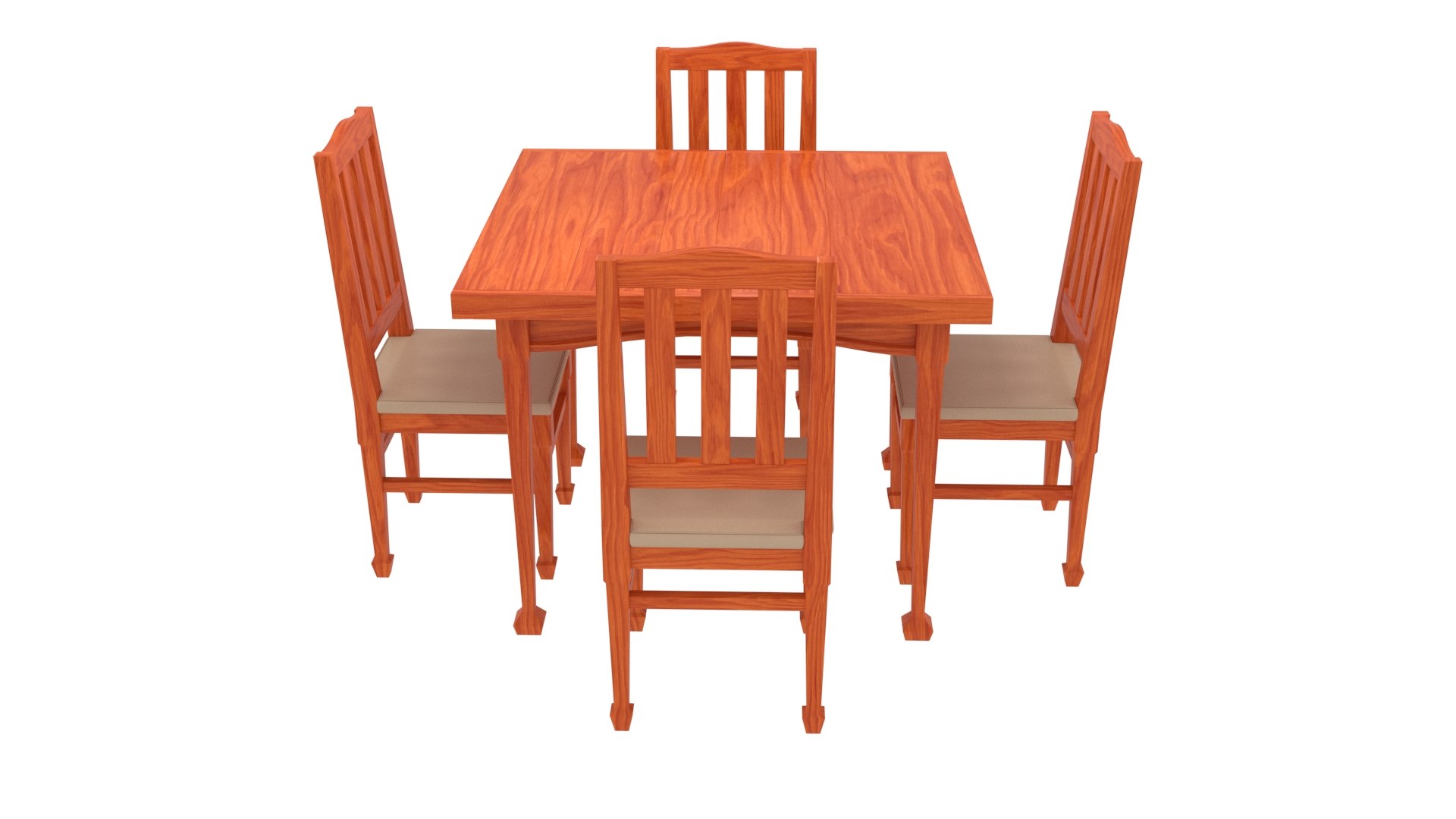 3D Wooden Dining Table Set Jackwood - TurboSquid 2091252