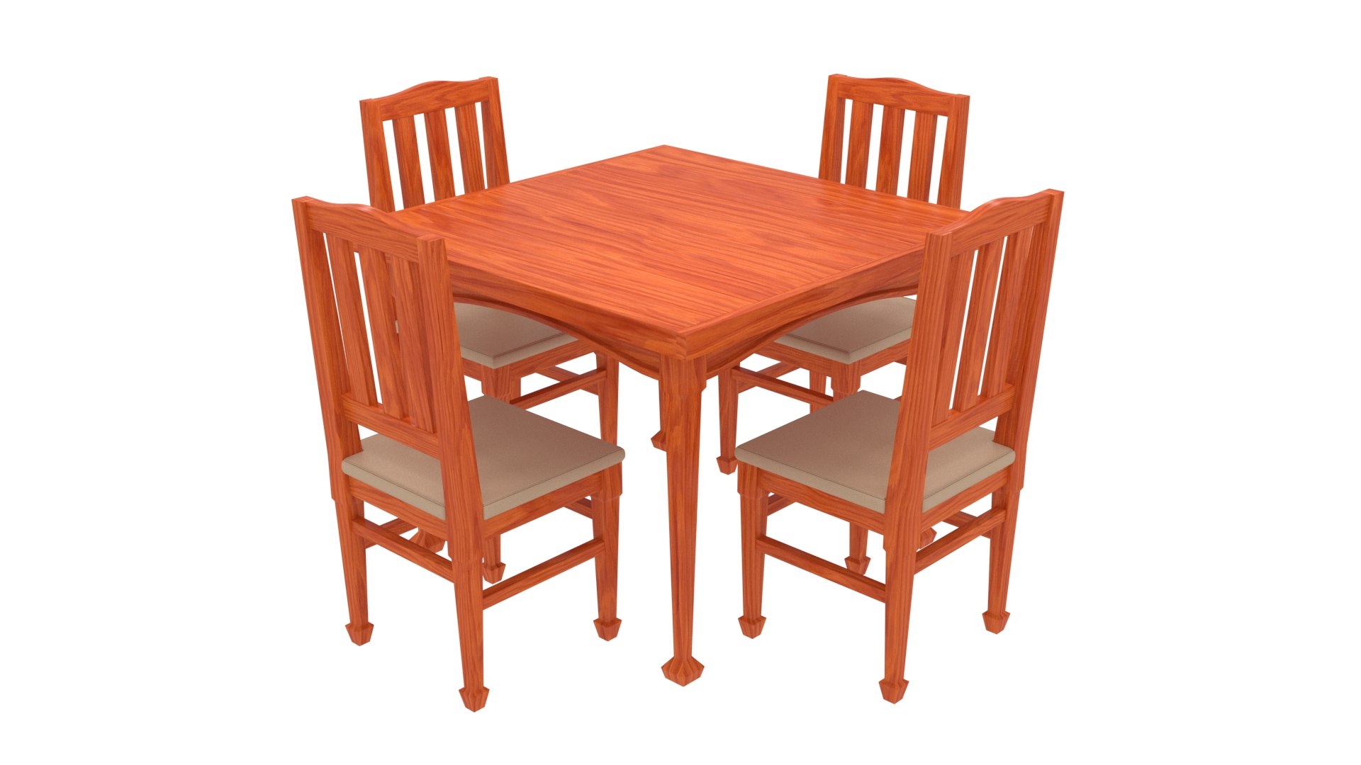 3D Wooden Dining Table Set Jackwood - TurboSquid 2091252