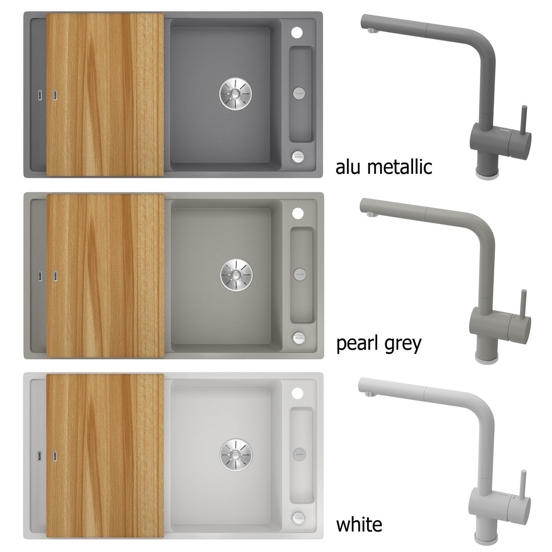 3D Sink Blanco AXIA III 5 S And Mixer Blanco LINUS-S Model - TurboSquid ...