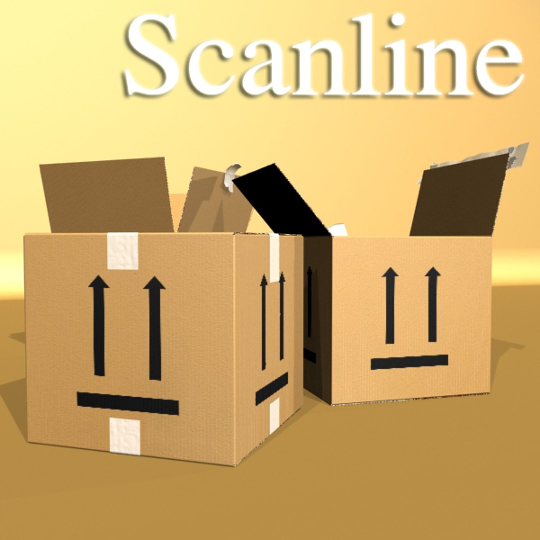 3d cardboard box resolution model