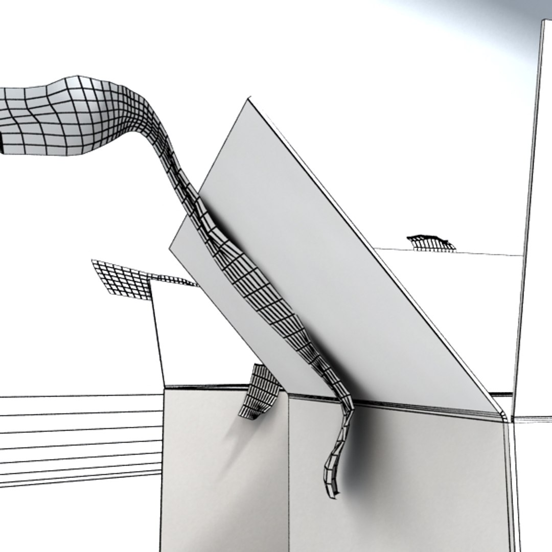 3d cardboard box resolution model