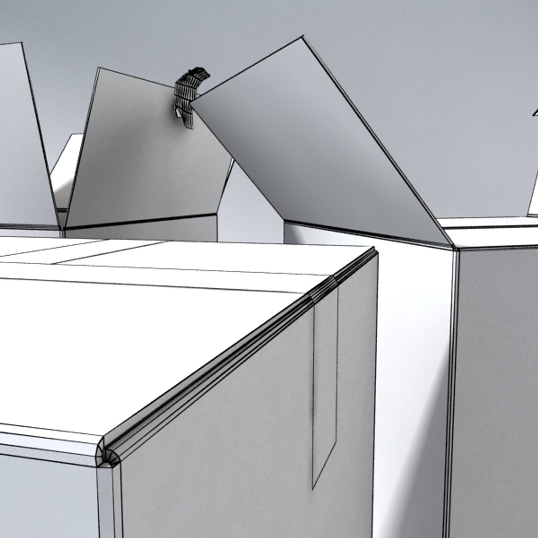 3d cardboard box resolution model