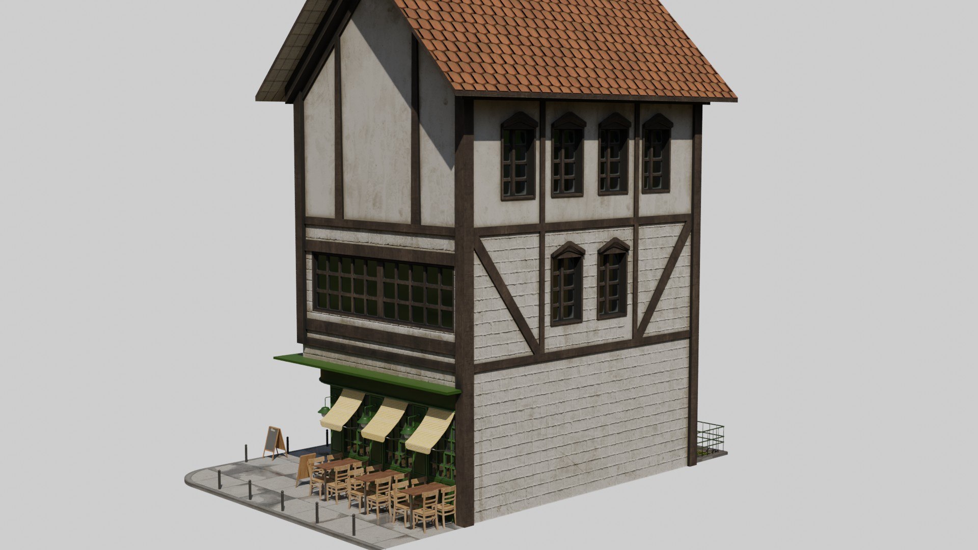 Cafe House 3D - TurboSquid 1872202