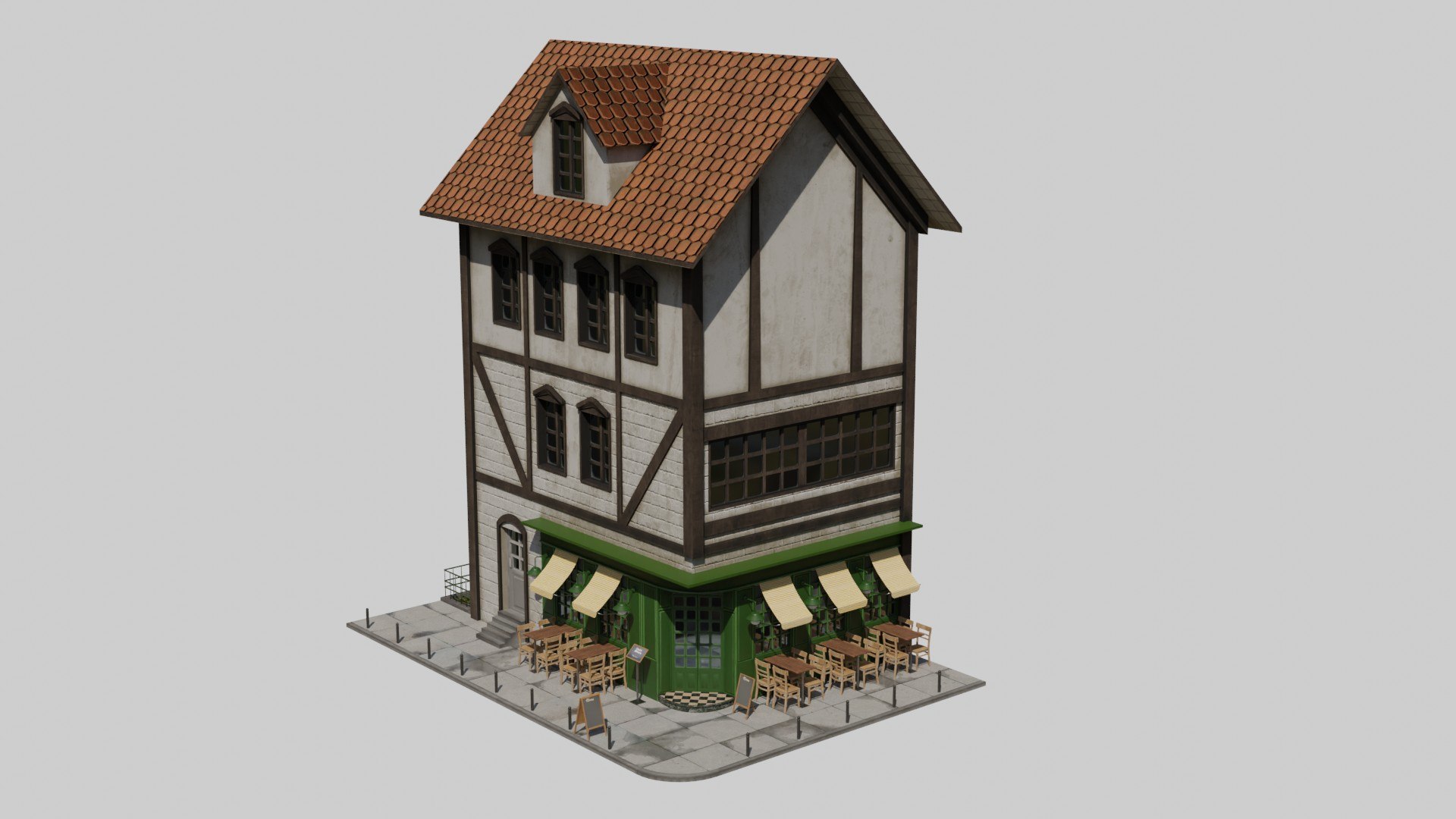 Cafe House 3D - TurboSquid 1872202