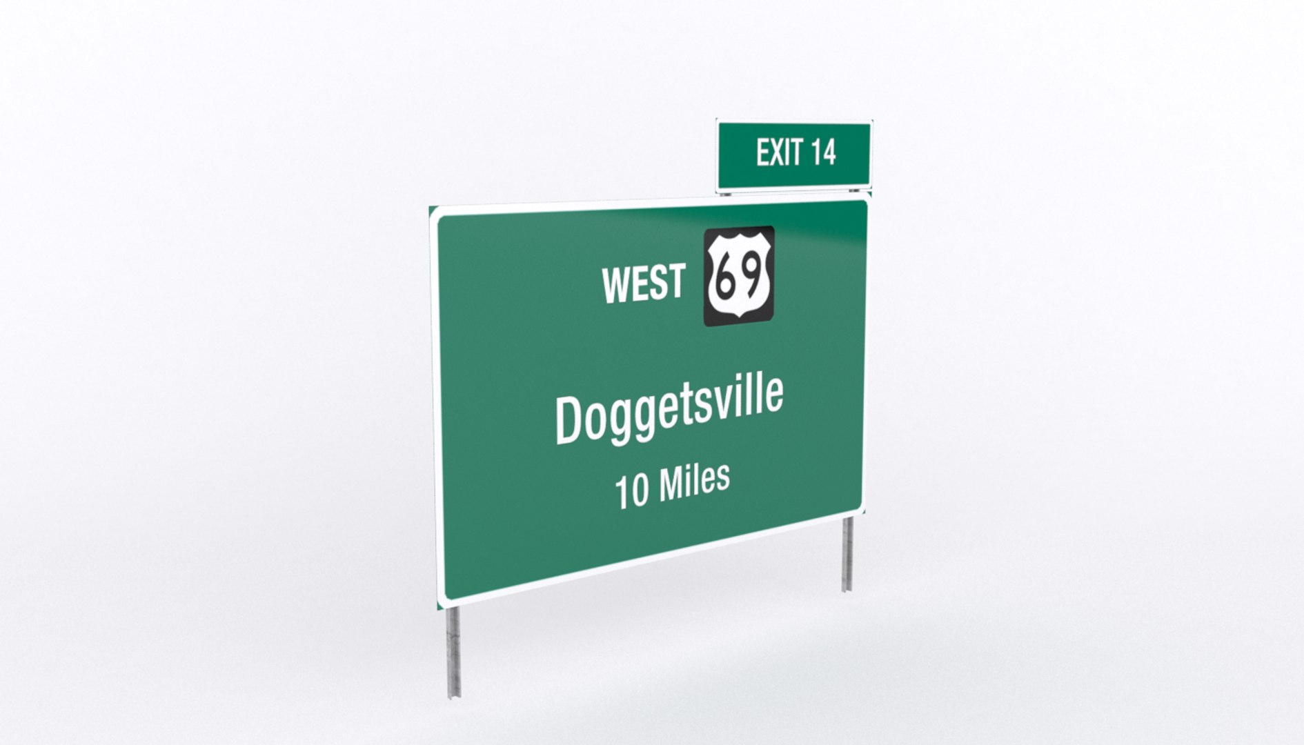 3d Highway Sign
