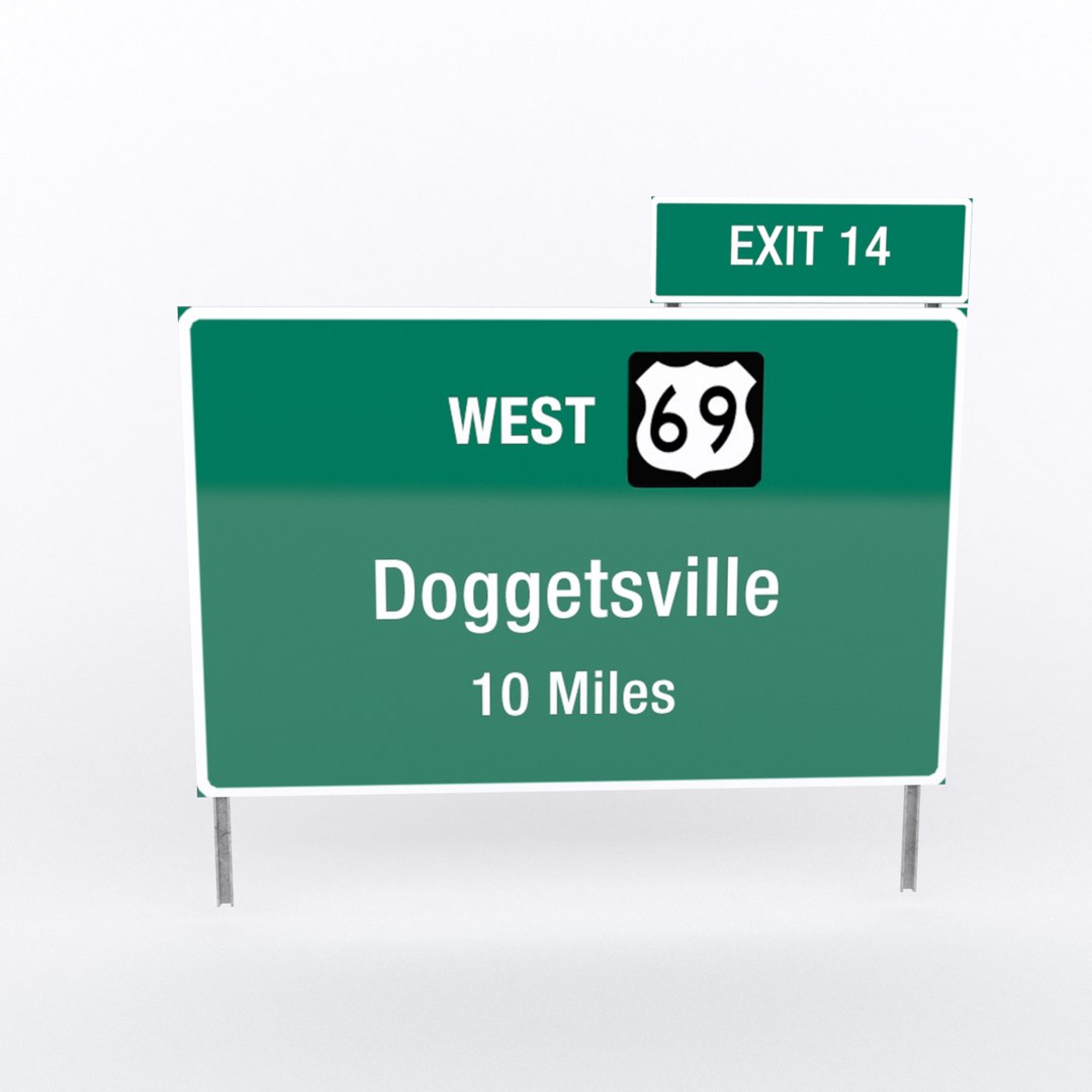3d Highway Sign