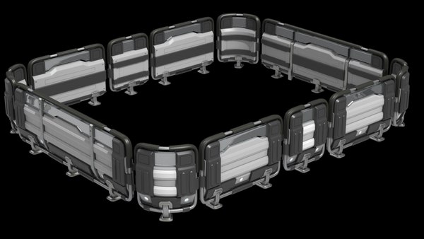modular railings sci fi 3d model