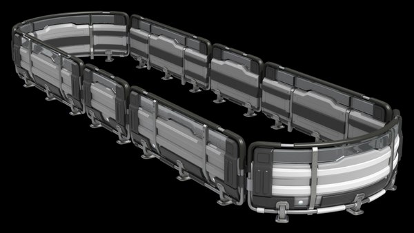 modular railings sci fi 3d model