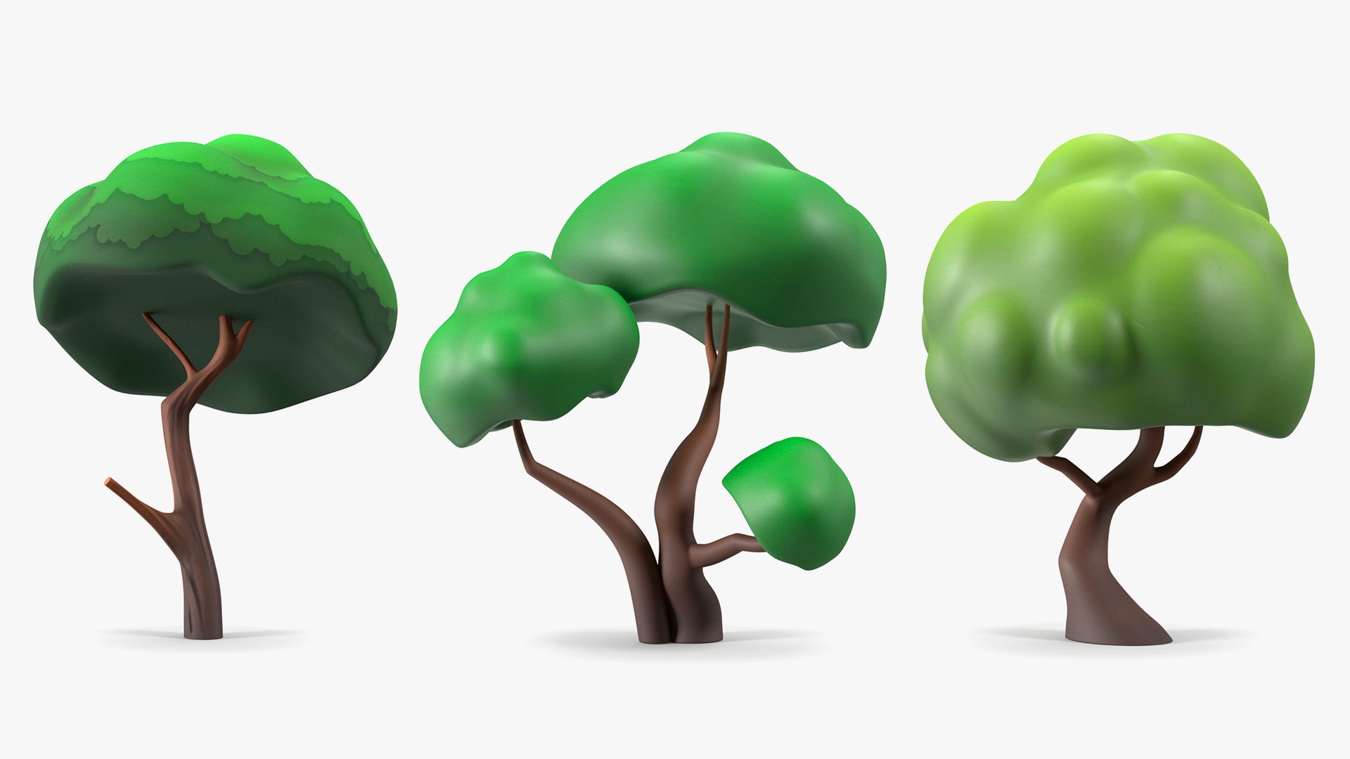 Cartoon Trees Collection 2 3D Model - TurboSquid 2198790